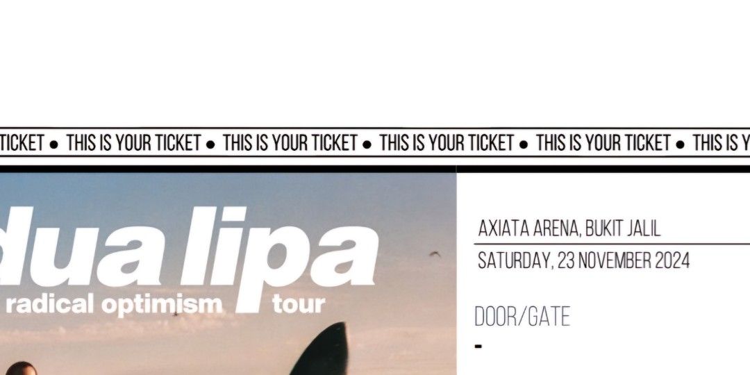 Dua Lipa Concert Ticket for Saturday 23rd November, Tickets & Vouchers ...