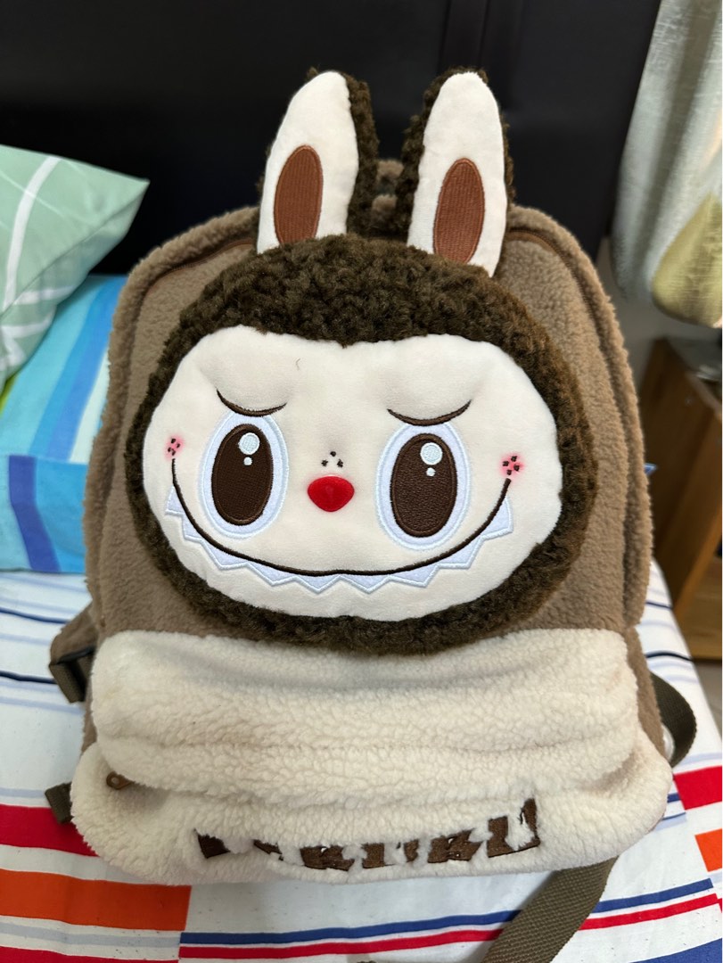 On hand- Popmart Labubu Lamb Fleece Backpack, Men's Fashion, Bags ...