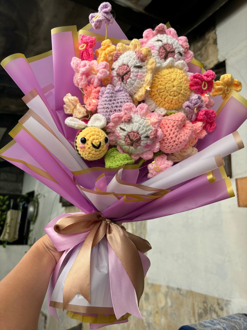 Handmade crochet flower bouquets, Hobbies & Toys, Stationary & Craft ...