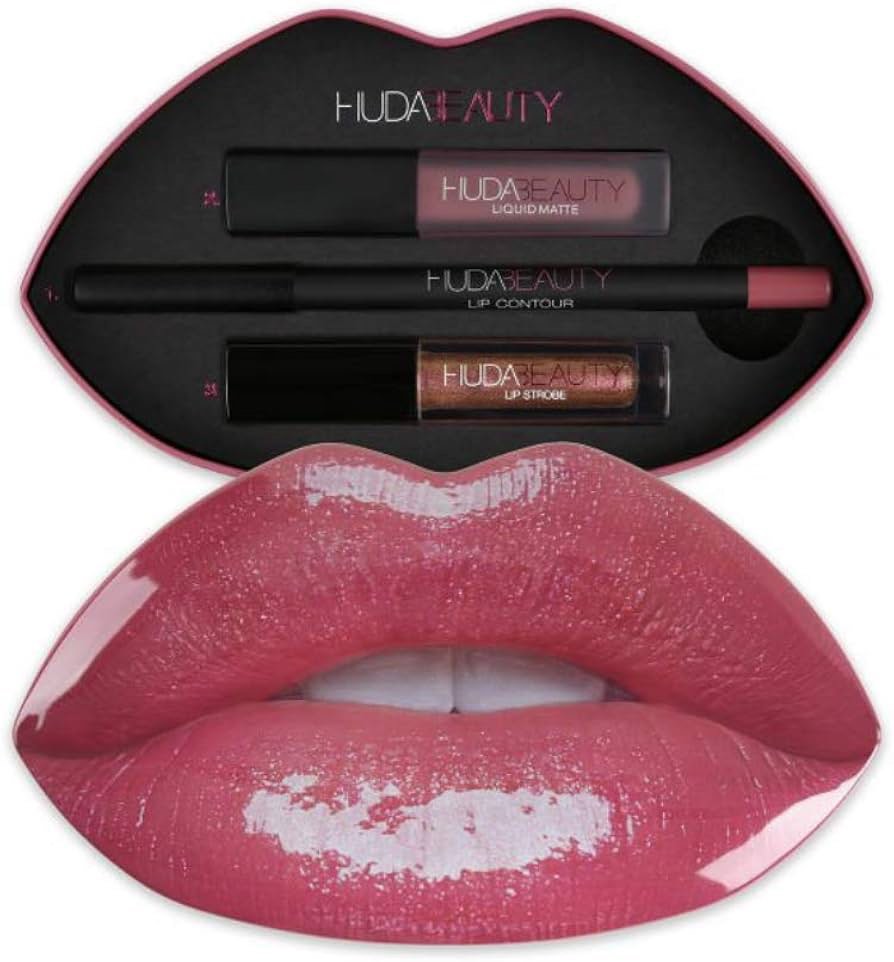 HUDA BEAUTY Contour & Strobe Lip Set - Trophy Wife & Shameless, Beauty ...