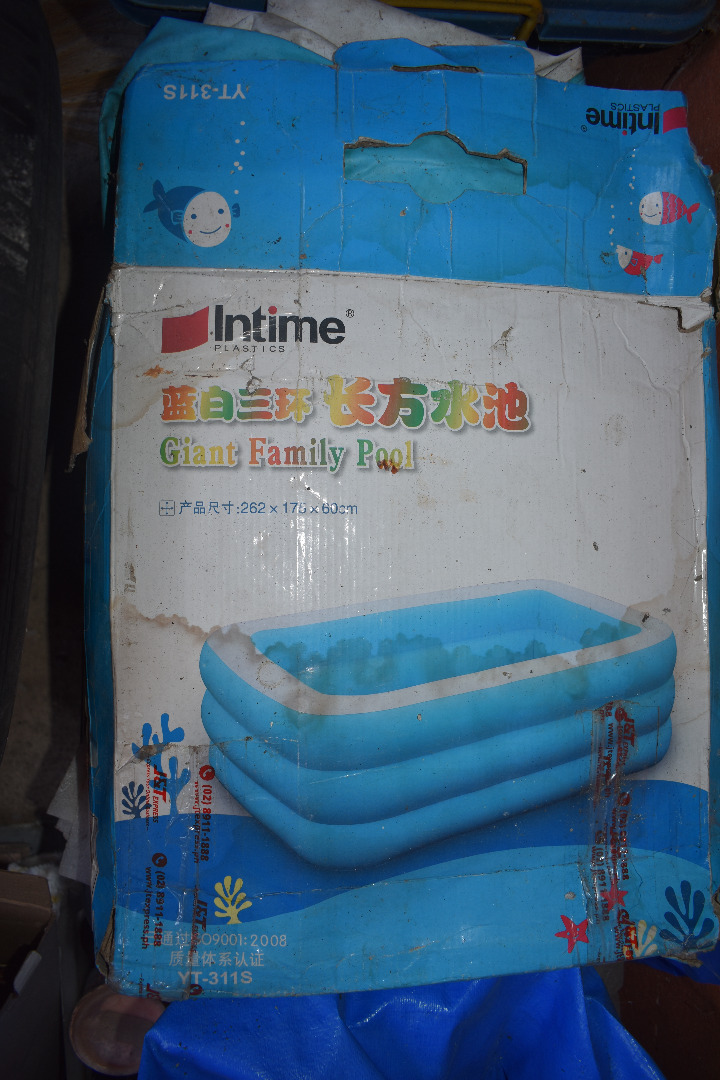 Intime 2.62M Inflatable Family SWIMMING POOL 3 Layer Extra Large Rectangular Kids Outdoor ...