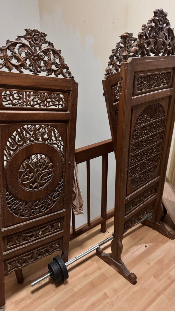Islamic Calligraphy Partition. Kayu Jati Asli, Furniture & Home Living ...