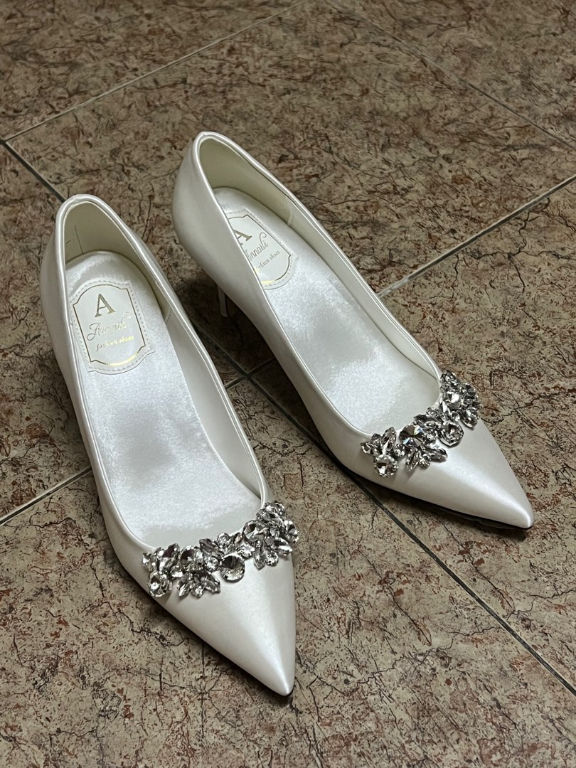 Kasut Kahwin | Wedding Heels | Kasut Nikah | White Heels | Bridal Heels ...