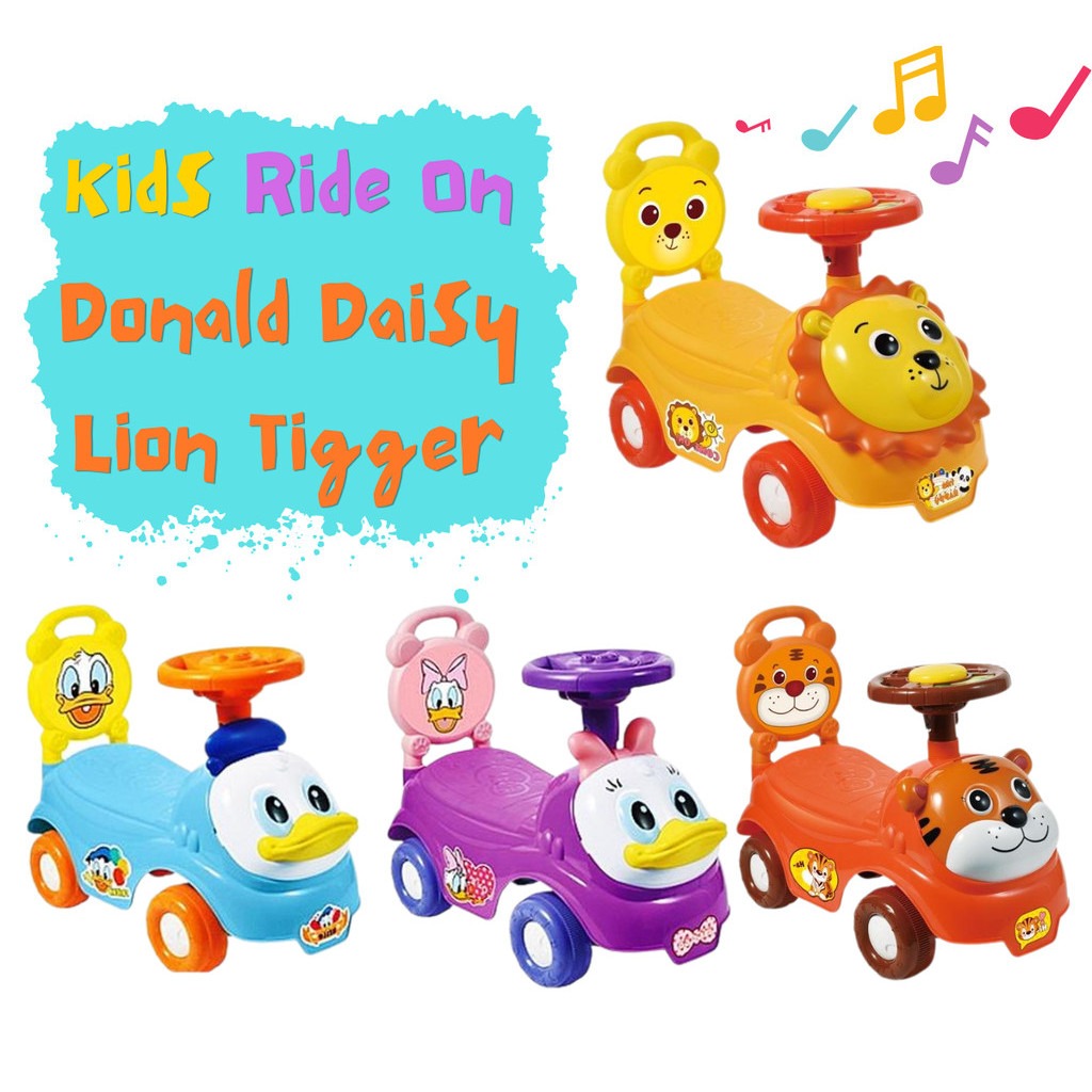 Kids Ride On Cartoon Tolo Push Car Donald Duck Daisy Lion Tigger Baby ...