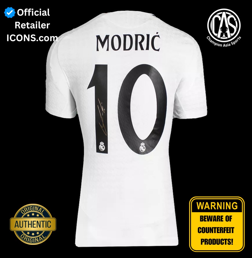 MATCH ISSUE Luka Modric Official UEFA Champions League Back Signed Real ...