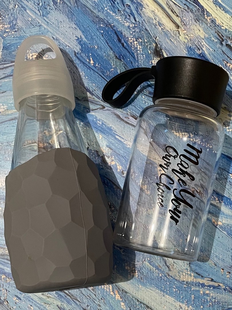 Miniso Glass Water Bottles (2 pieces 260 ml.), Furniture & Home Living ...