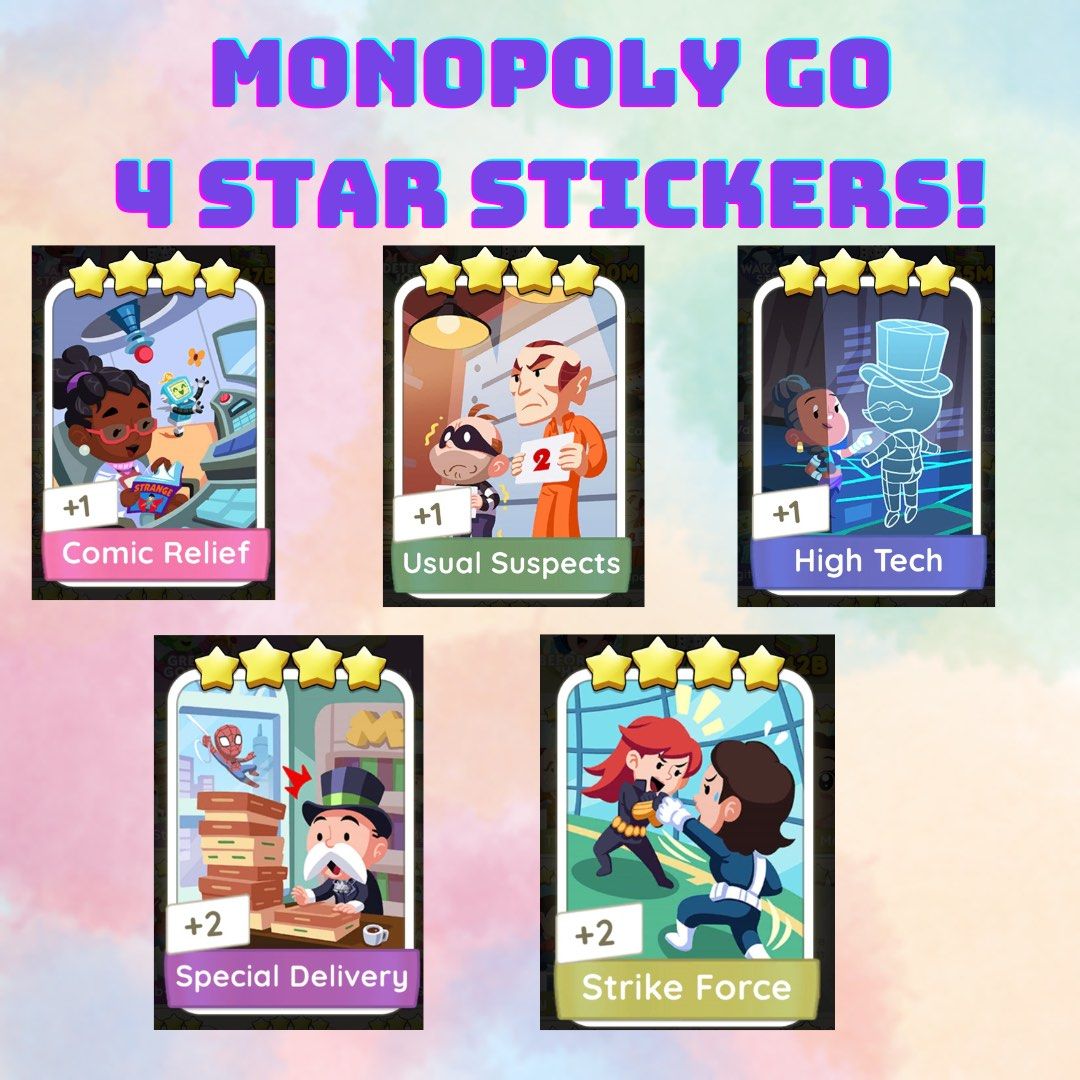 Monopoly go 4 Star Stickers, Video Gaming, Gaming Accessories, In-Game ...