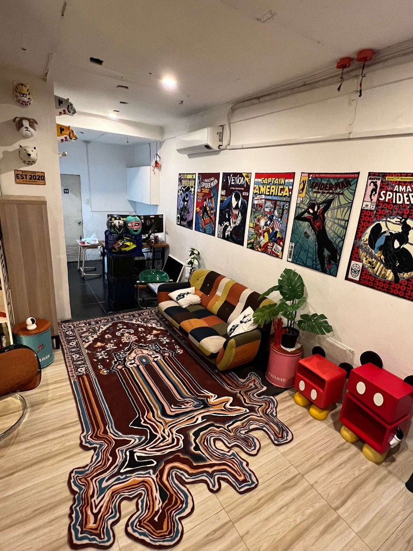 Nicely Done Vibrant Comic Rug for Dynamic Room Decor Trendy Office Spaces, and Energizing Gym ...