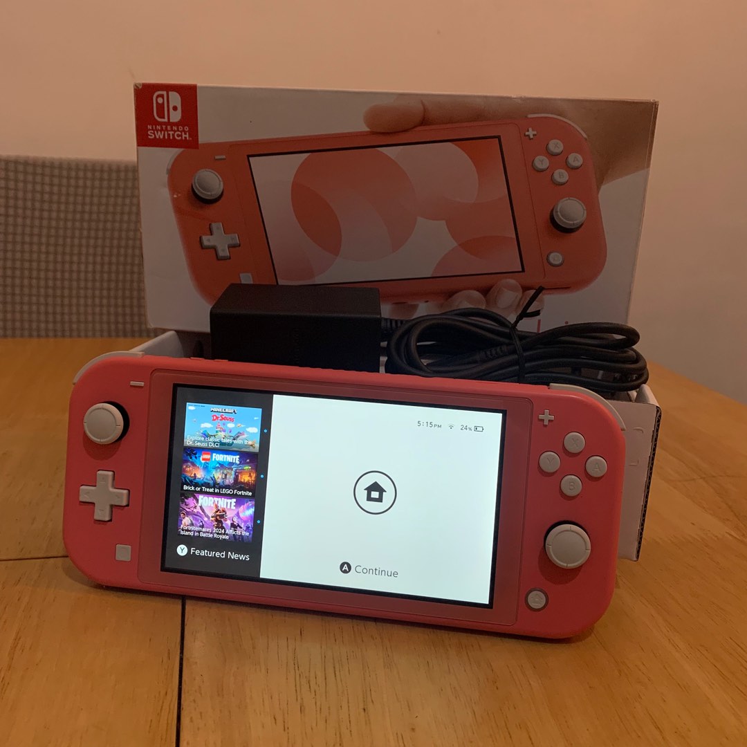 Nintendo Switch Lite Coral Pink with Digital Games, Video Gaming, Video ...