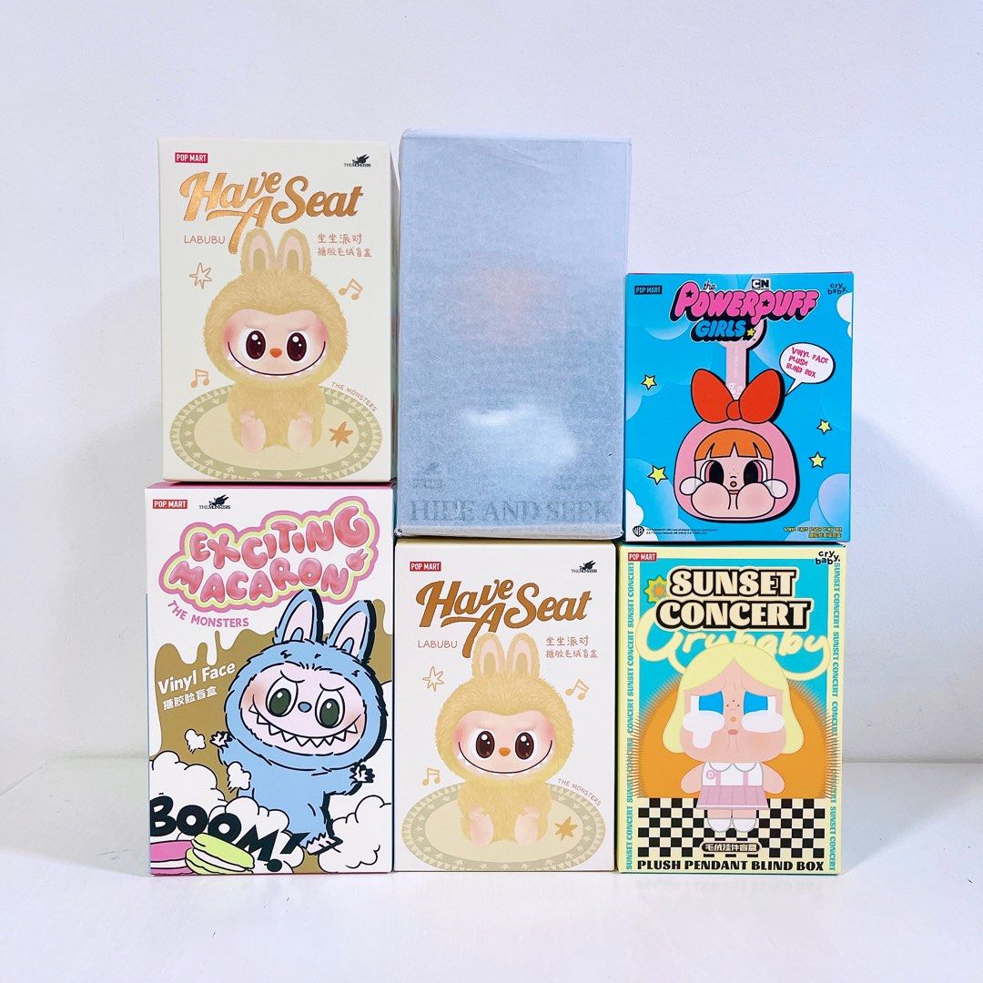Pop Mart Singapore Hide and Seek Merbubu Labubu V1 and V2 Macaron ...