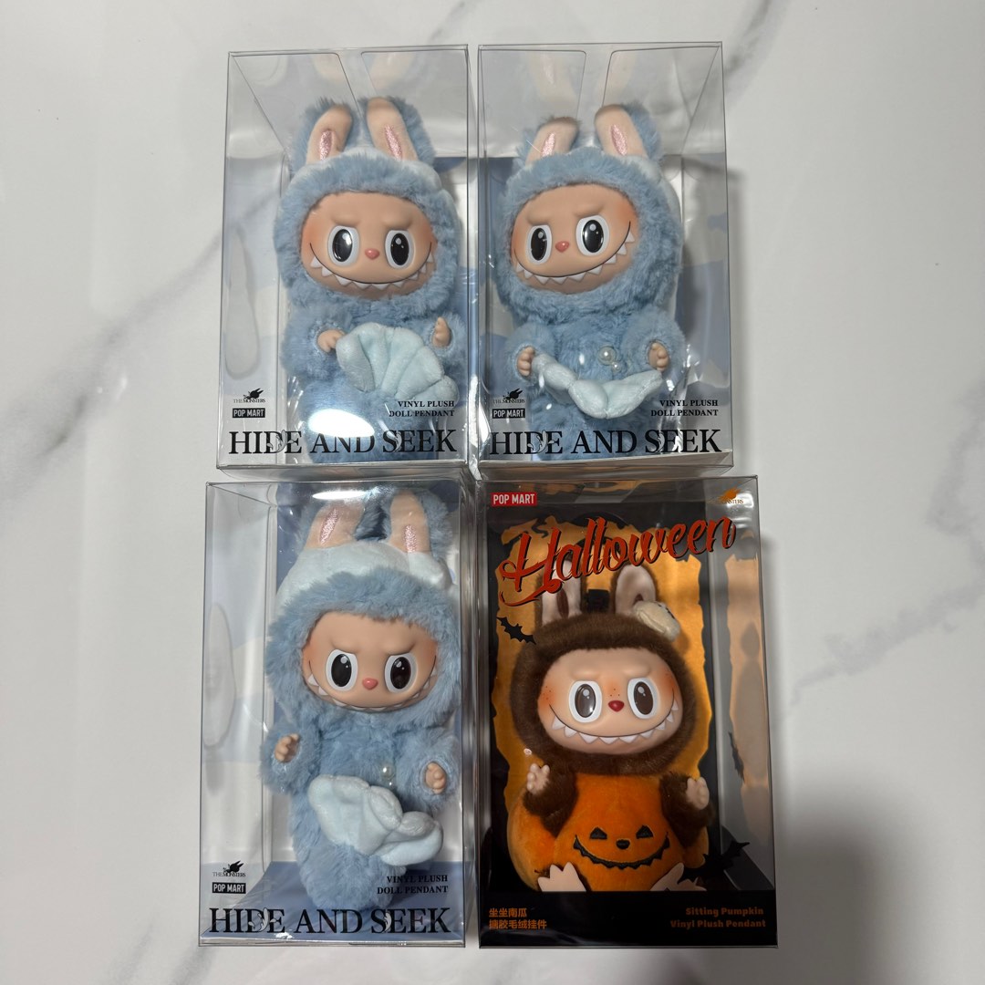 POPMART MERBUBU LABUBU HIDE AND SEEK SINGAPORE AND PUMPKIN, Hobbies ...