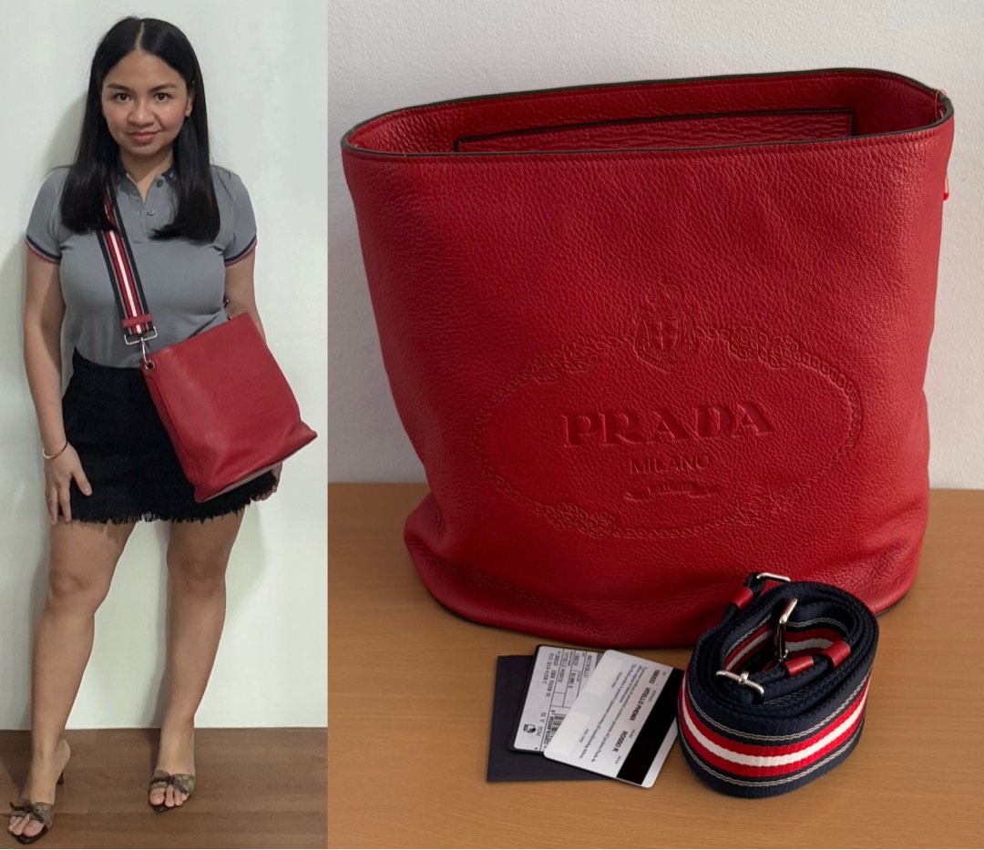 Prada Vitello Secchiello, Luxury, Bags & Wallets on Carousell