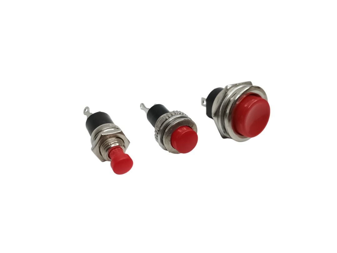 PUSH BUTTON SWITCH 2-PIN ON-OFF MOMENTARY NORMALLY OPEN, 1-PC per ORDER ...