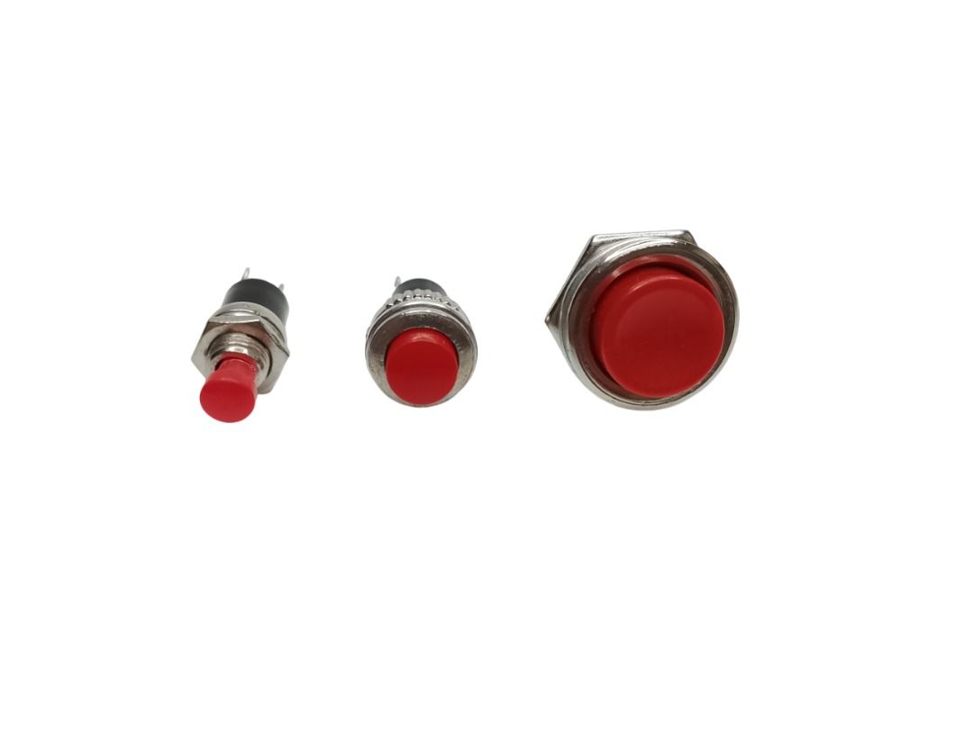 PUSH BUTTON SWITCH 2-PIN ON-OFF MOMENTARY NORMALLY OPEN, 1-PC per ORDER ...