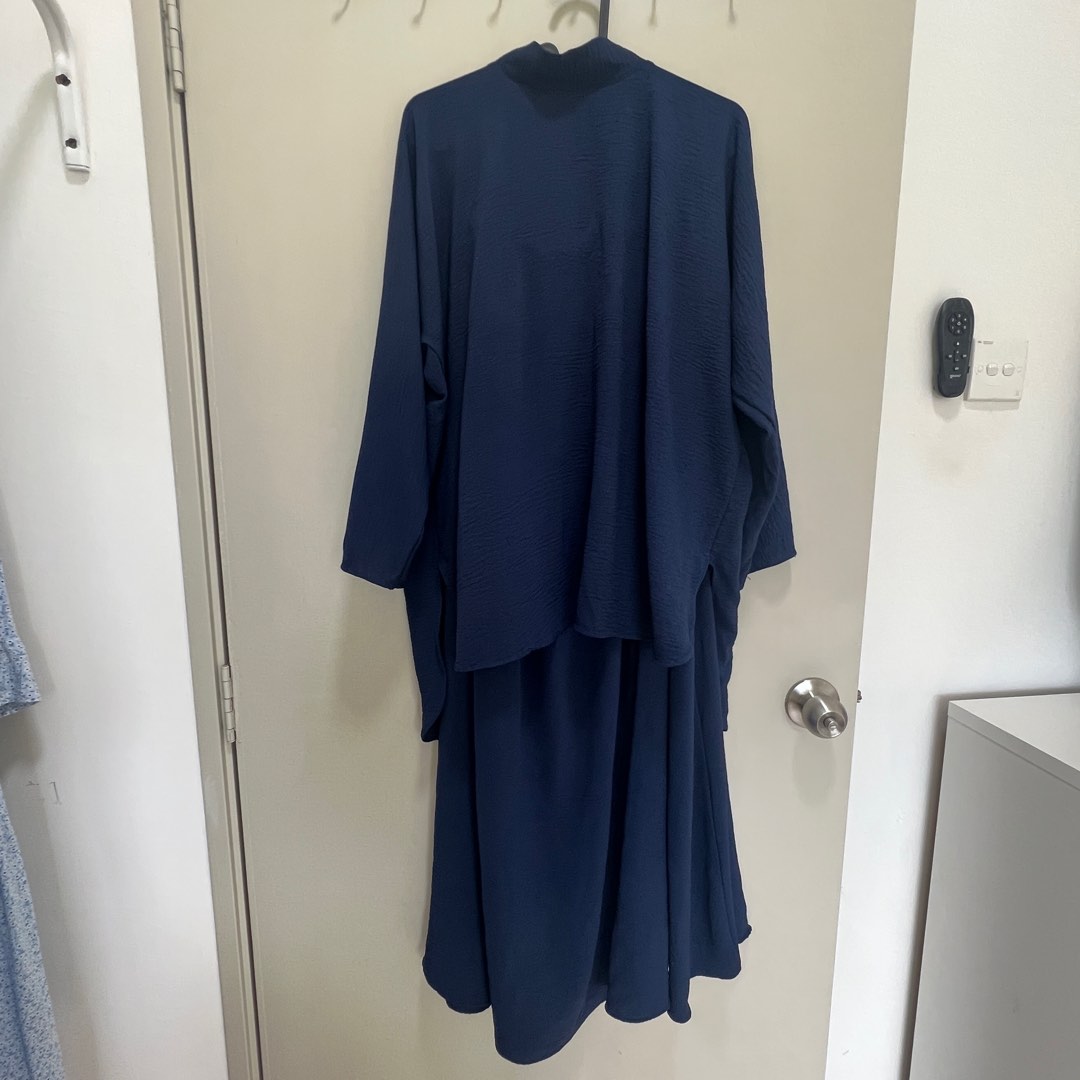 Quenella Set Dark Blue, Women's Fashion, Muslimah Fashion, Dresses on ...