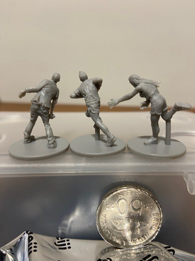 Set of 3 miniature grey Zombies from Zombicide Prison Outbreak running ...