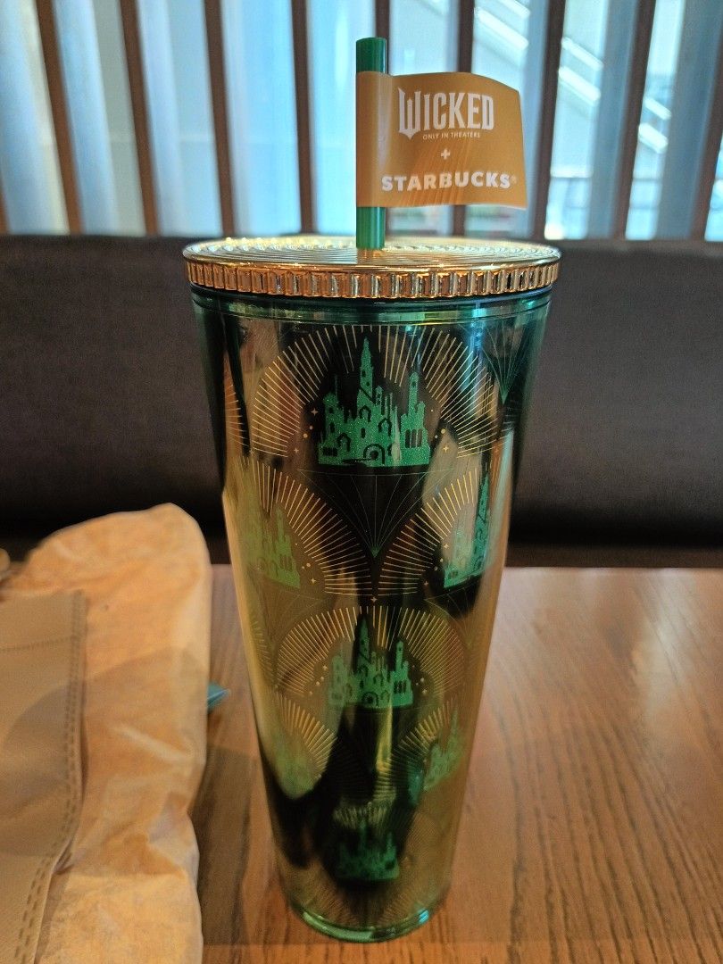 Starbucks Wicked Emerald City Gold Tumbler Cold cup, Furniture & Home ...