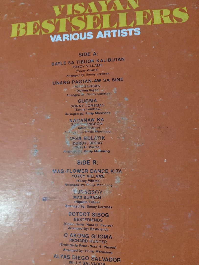 VARIOUS ARTISTS - VISAYAN BESTSELLERS 1978 (OPM LP vinyl record plaka ...