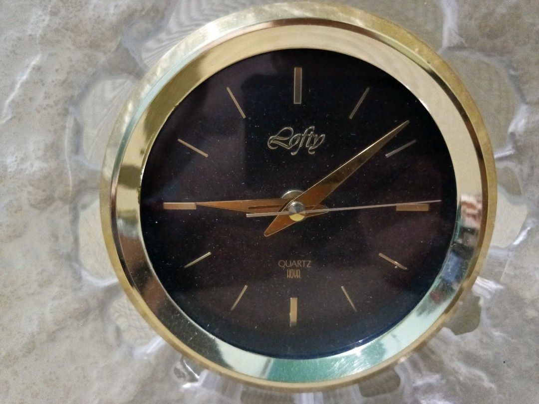 VGT DESK DISPLAY WALL HOYA LOFTY QUARTZ ART GLASS CLOCK MID CENTURY ...