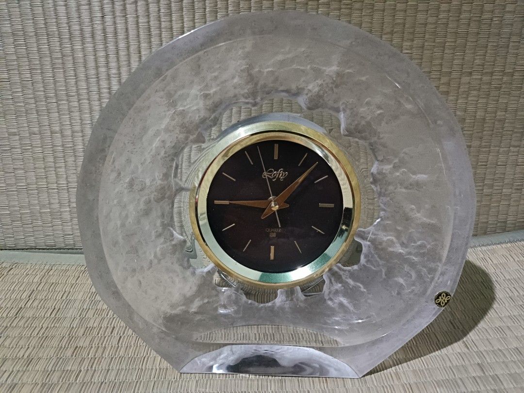 VGT DESK DISPLAY WALL HOYA LOFTY QUARTZ ART GLASS CLOCK MID CENTURY ...