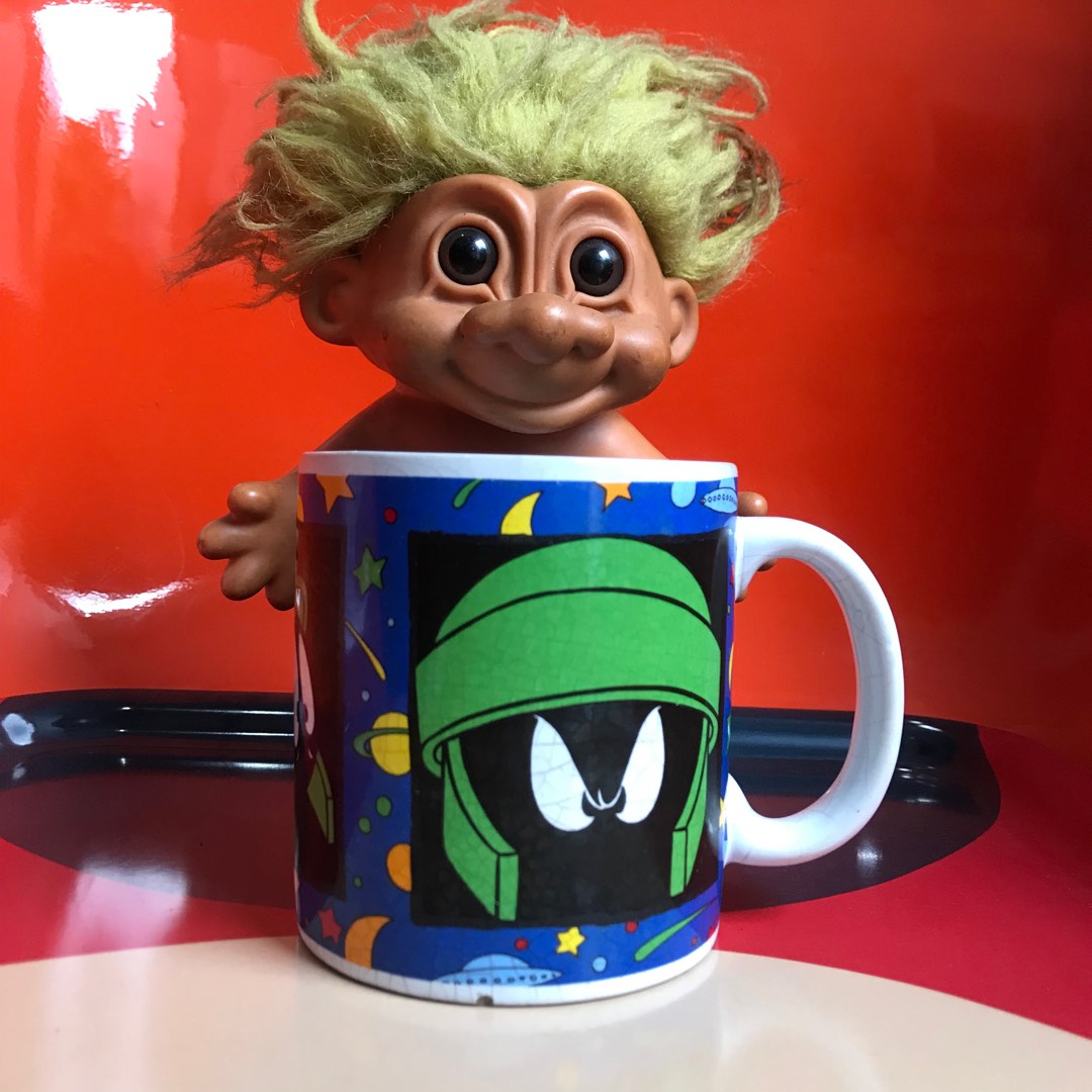 Vintage 1993 Marvin the Martian Coffee Mug- 3 Faces Warner Bros Looney ...