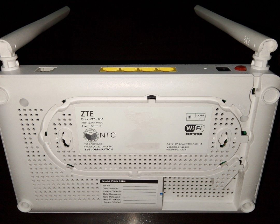 ZTE GPON Fiber Optic 4G / 5G Band Modem ALMOST BRAND NEW, Computers ...