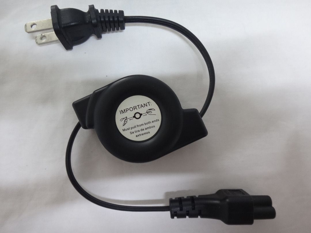 1 Meter Grounded to Ungrounded Retractable Laptop Power Cable for ...