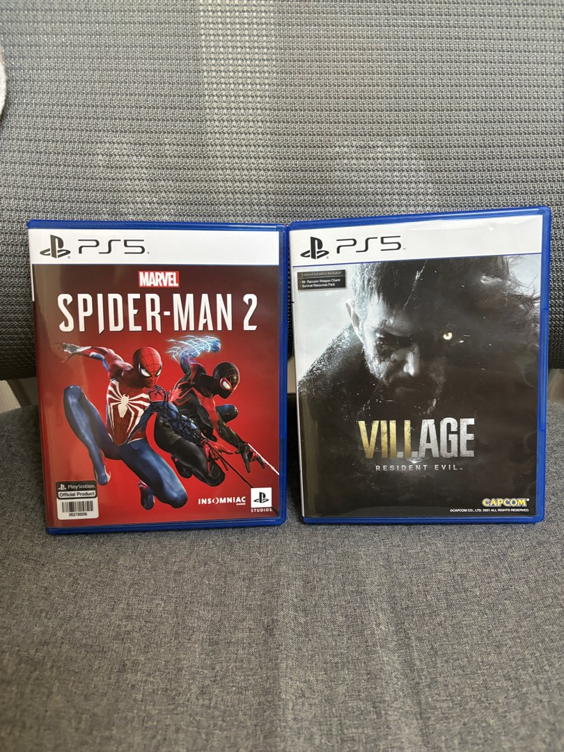 2nd hand PS5 spider man 2 & Resident Evil village (both), Video Gaming ...
