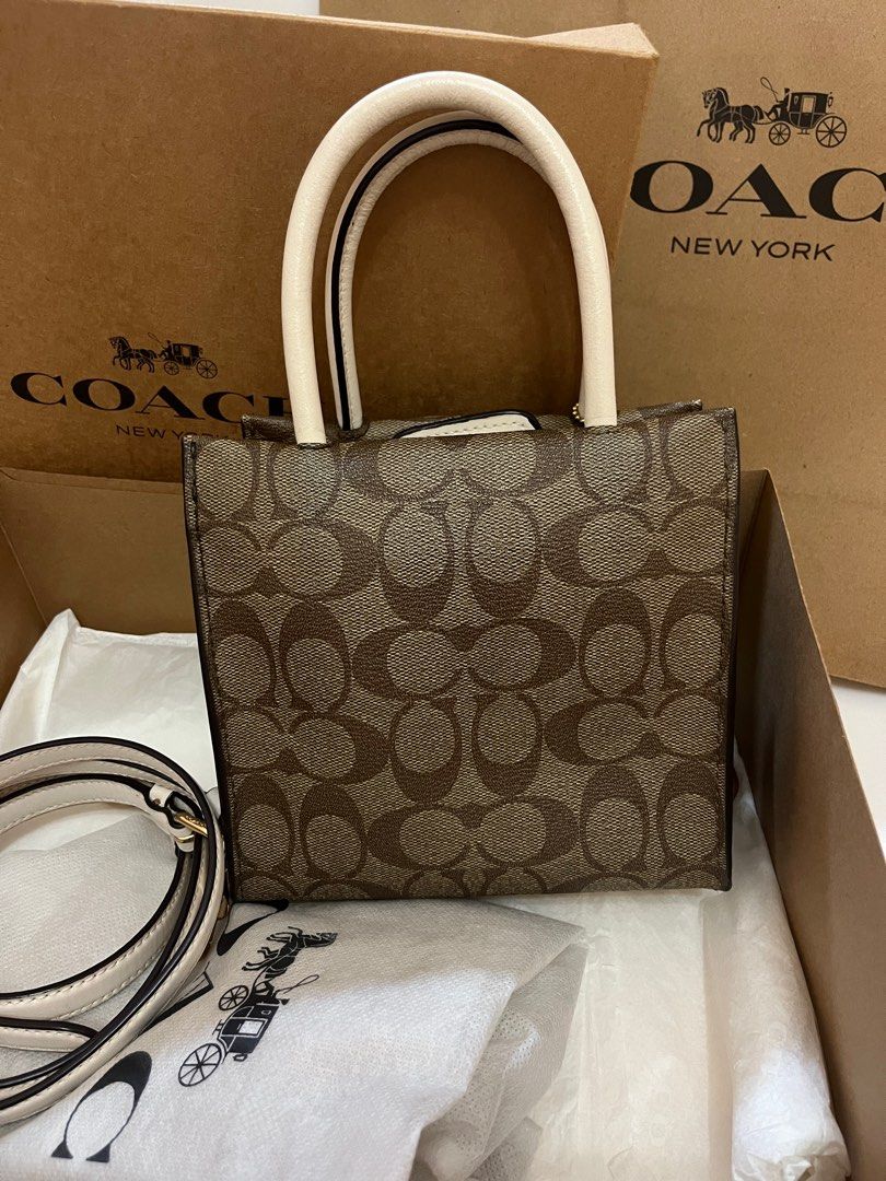 Authentic COACH CALLY Mini Crossbody Khaki Signature Canvas Chalk ...