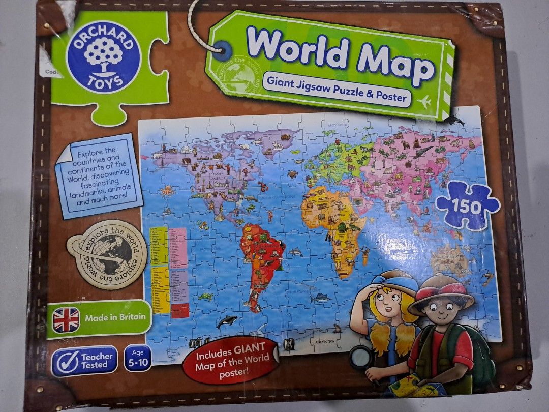 Aworld Map Giant Jigsaw Puzzle and poster, Hobbies & Toys, Toys & Games ...