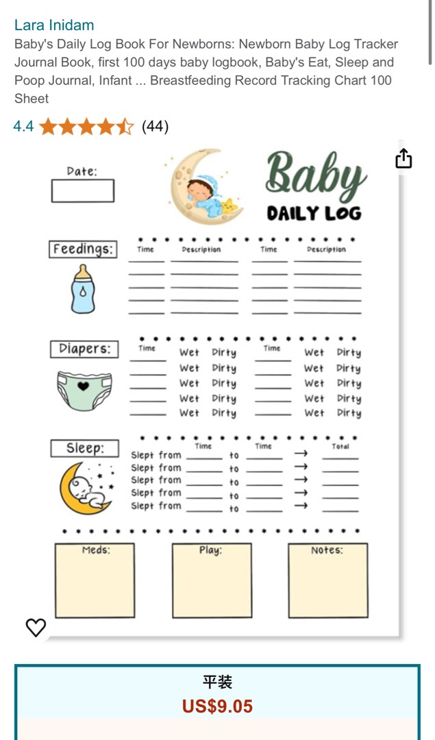 Baby's Daily Log Book For Newborns: Newborn Baby Log Tracker Journal ...