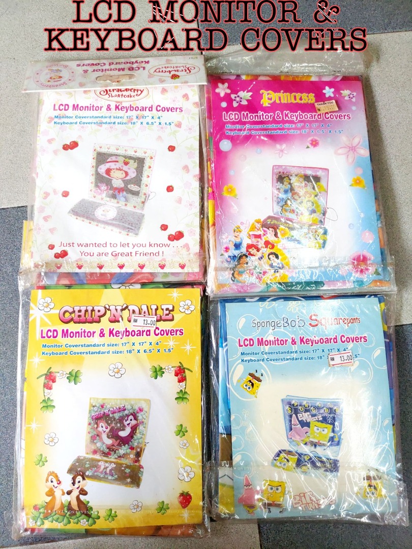 Cartoon LCD Monitor & Keyboard Covers Pink Collection Computer PC Cover ...