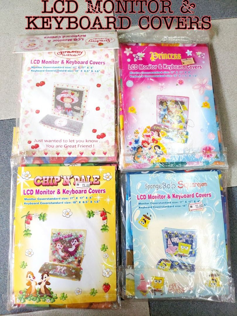 Cartoon LCD Monitor & Keyboard Covers Pink Collection Computer PC Cover ...