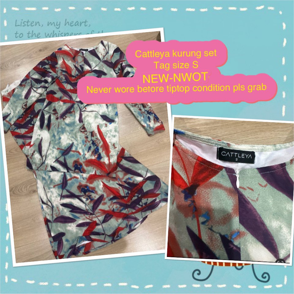 Cattleya kurung set-NEW-tiptop new NWOT, Women's Fashion, Dresses & Sets, Traditional & Ethnic ...