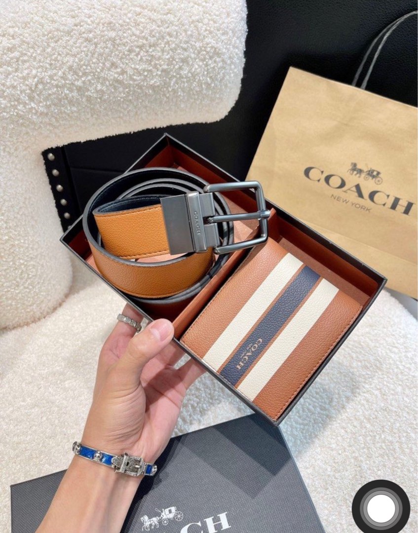 COACH BELT AND WALLET SET FOR MEN, Men's Fashion, Watches & Accessories ...