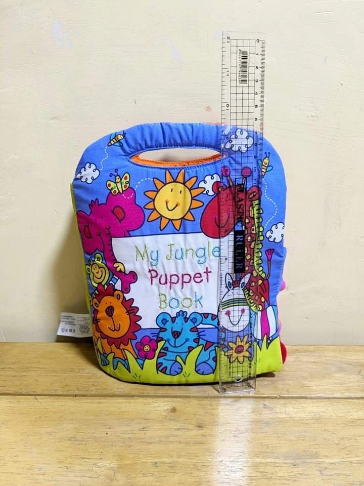 ELC My Jungle Puppet Book Fabric Sensory Baby soft toy 4 Animal Hand ...