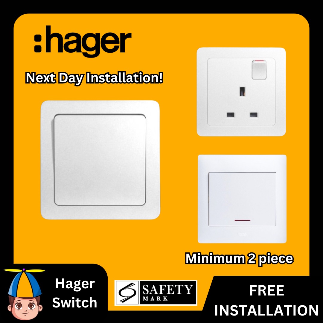 🔥FREE INSTALL🔥Hager Heater Switch / Light Switch / 3 Pin Socket, TV ...