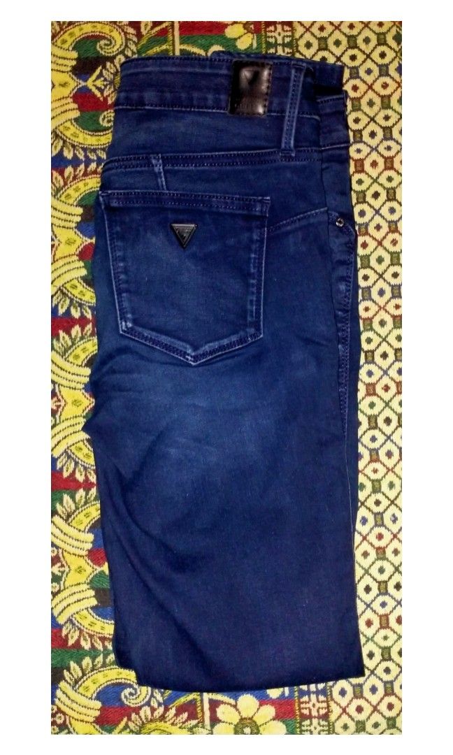 Guess Curve X Skinny Jeans Black Label & Logo in Blue Denim, Women's ...