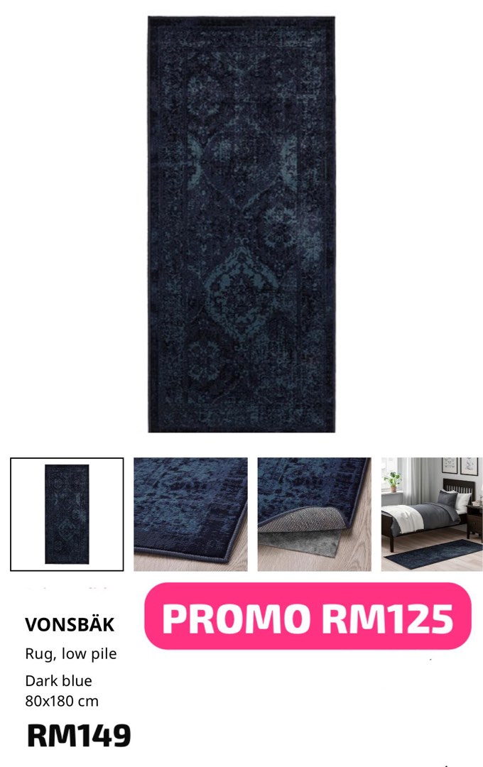 IKEA Vonsbak rug, Furniture & Home Living, Home Decor, Carpets, Mats ...