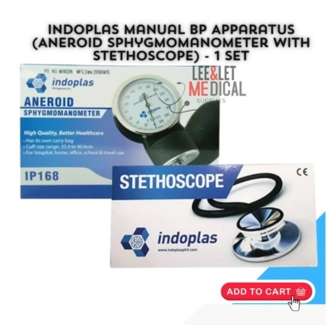 Indoplas Manual BP Apparatus (Aneroid Sphygmomanometer with Stethoscope ...