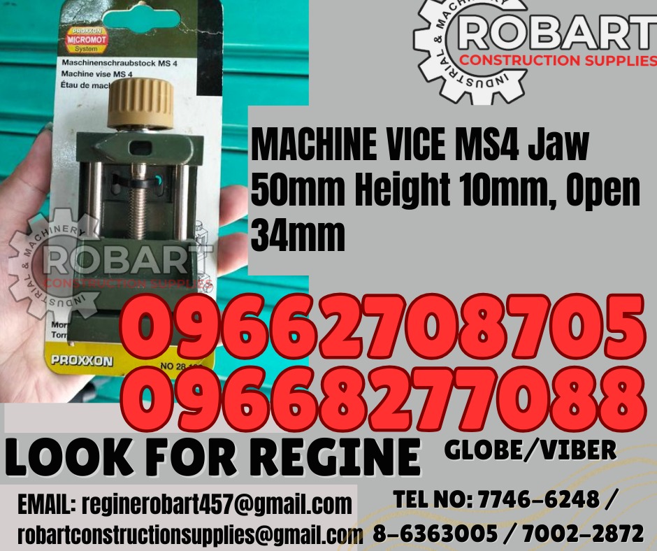 MACHINE VICE MS4 Jaw 50mm Height 10mm, Open 34mm, Commercial ...