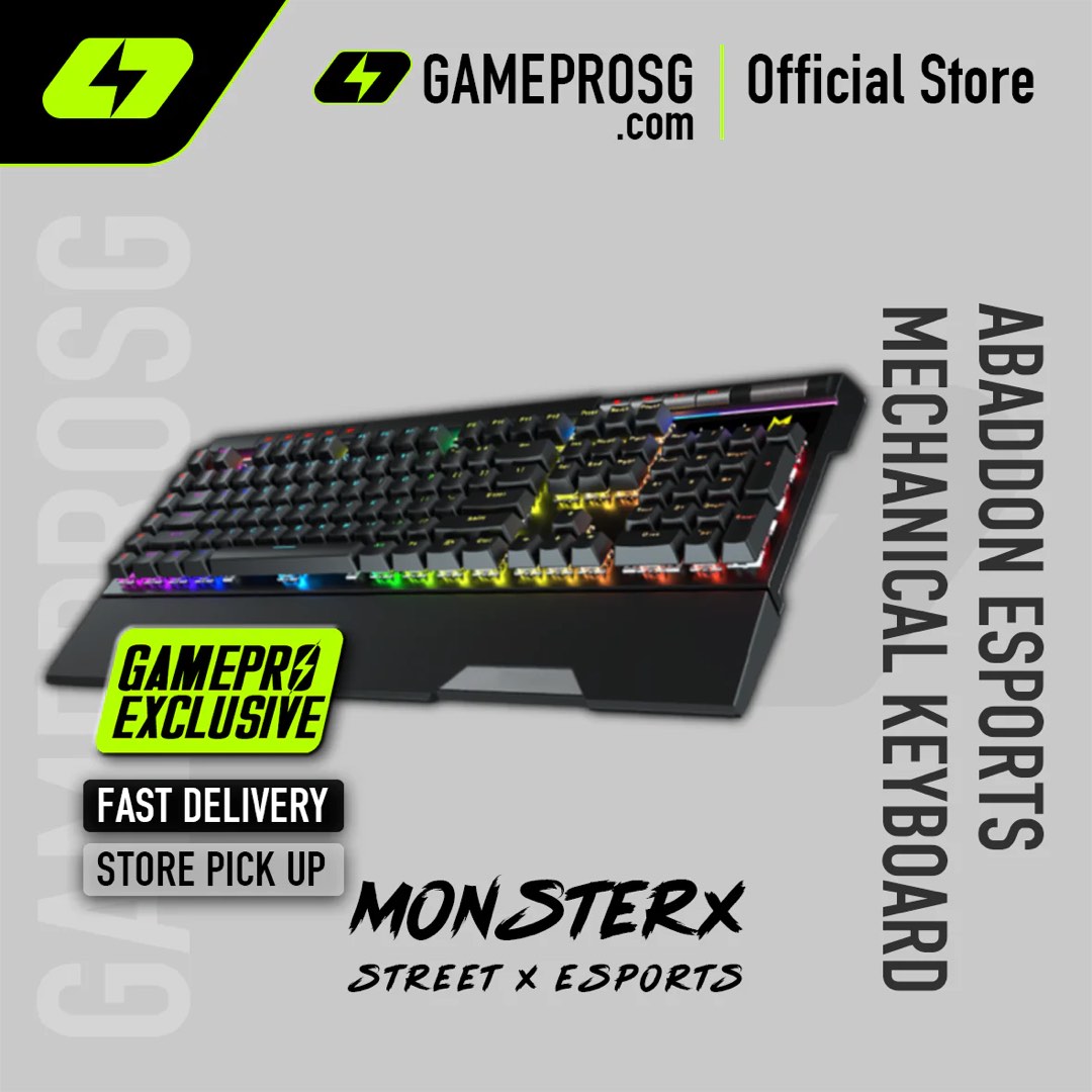 MONSTERX ABADDON ESPORTS WIRED MECHANICAL KEYBOARD HYPER RGB BACKLIGHT ...