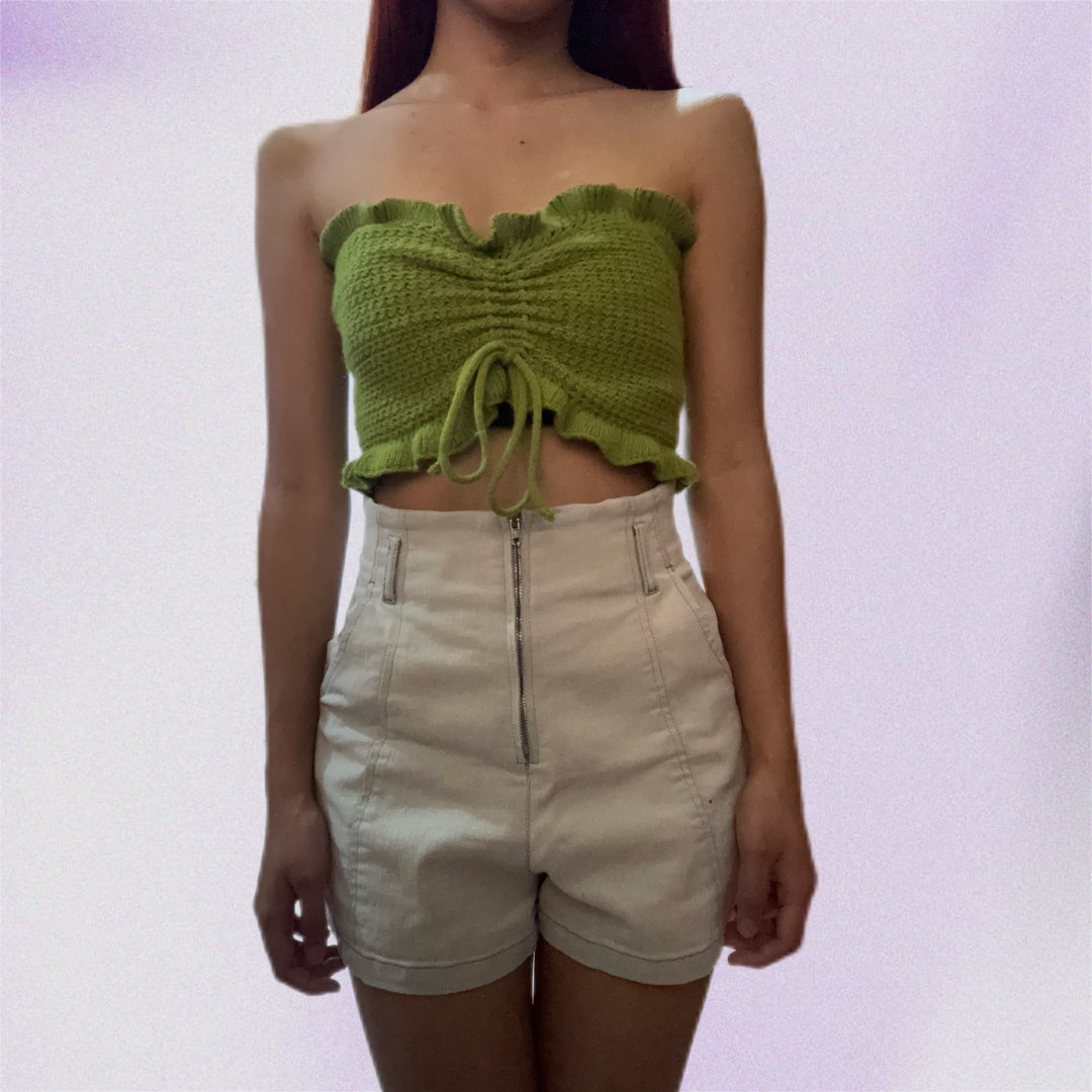 MULTI-WAY CROCHET APPLE GREEN TOP, Women's Fashion, Tops, Sleeveless on ...