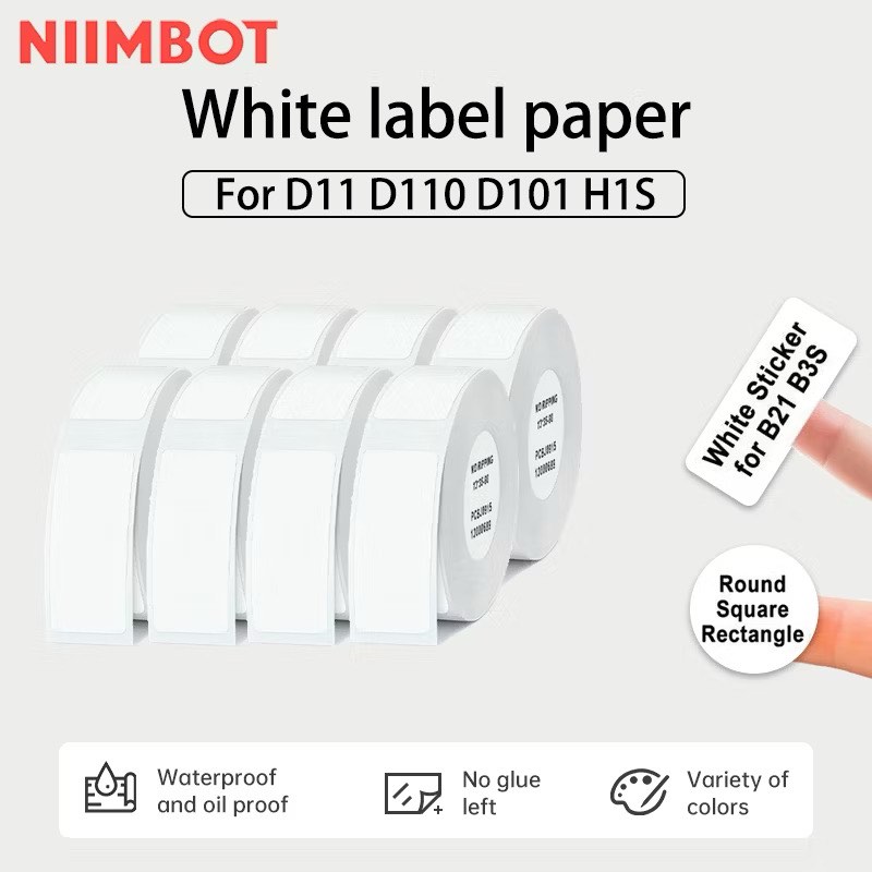 White Color Thermal Label 14x40mm Name Sticker White Color Label Paper ...