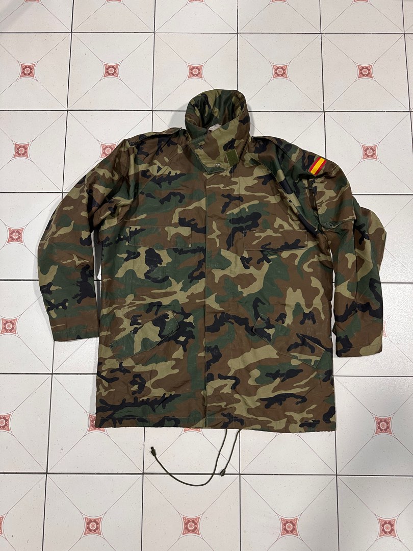 Original Spain Army Issue Woodland Camo Foul Weather Parka Jacket., Men ...