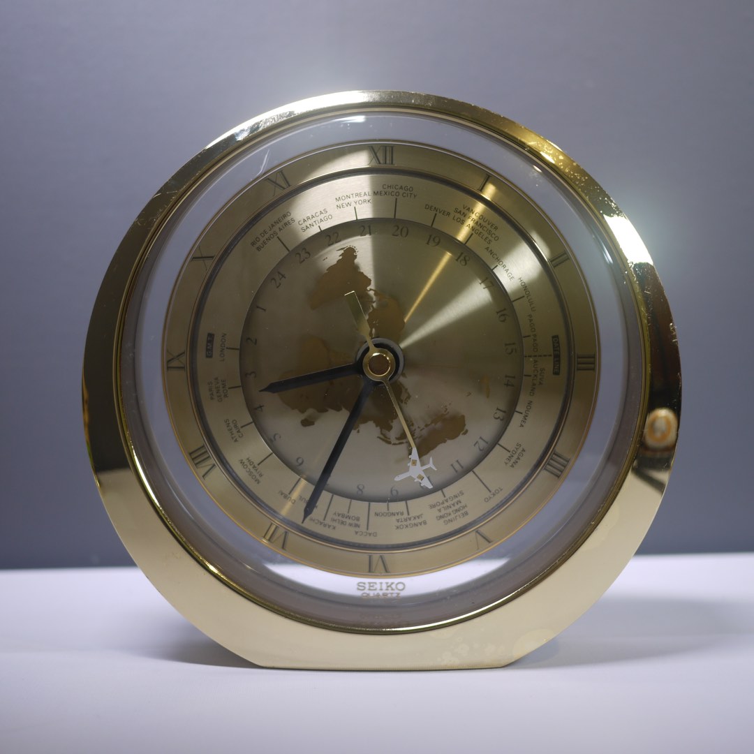 RARE | SEIKO World Clock Airplane Seconds hand LED light Blinking ...