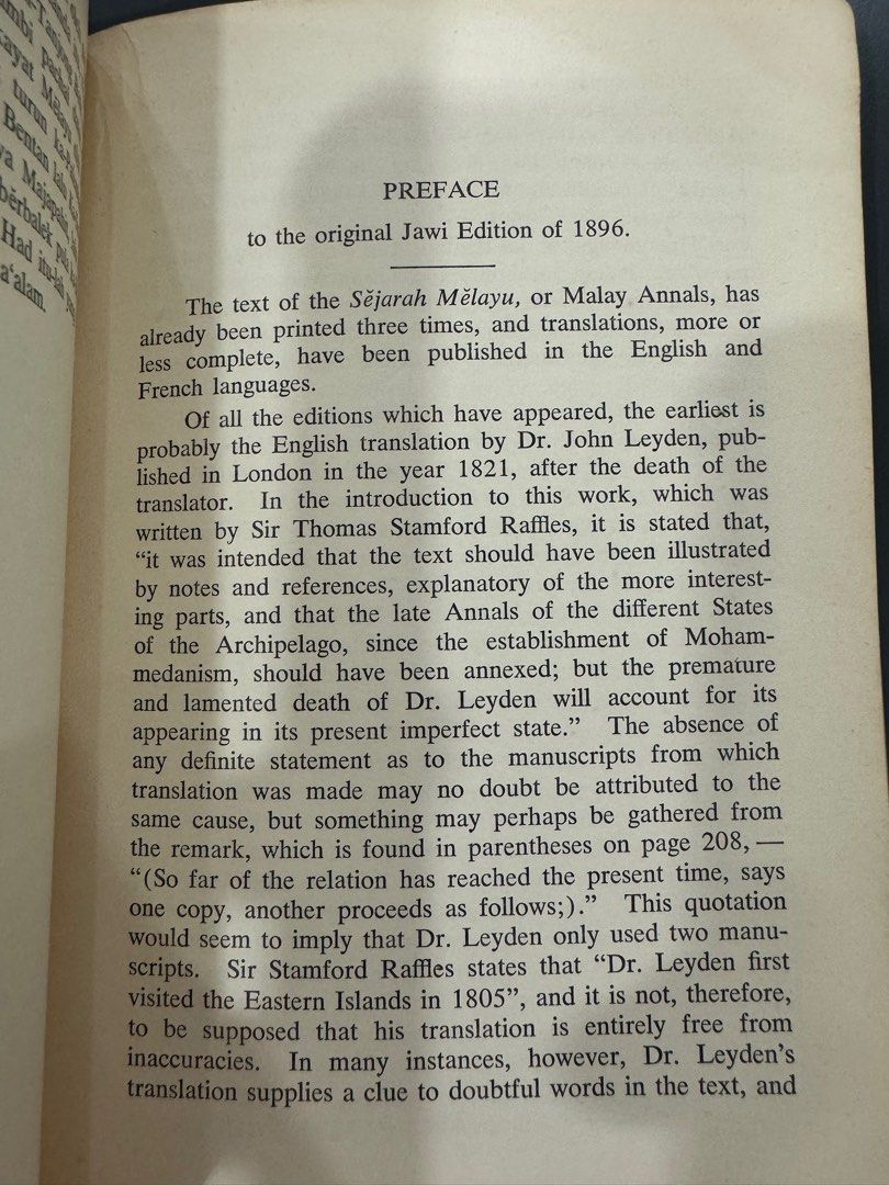 RARE BOOK: Sejarah Melayu (The Malay Annals) 1961, 324pages RM150, post ...
