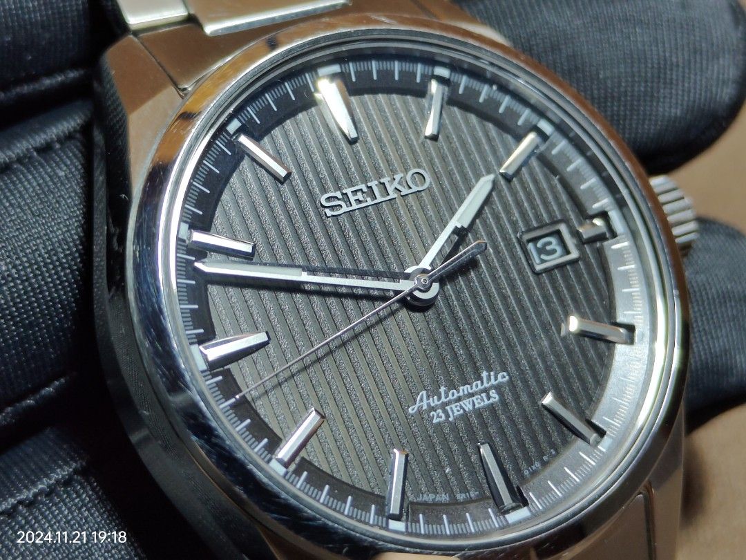 Seiko SARX015 Obsidian Black Fluted Dial JDM 6R-15 Men's Watch ...