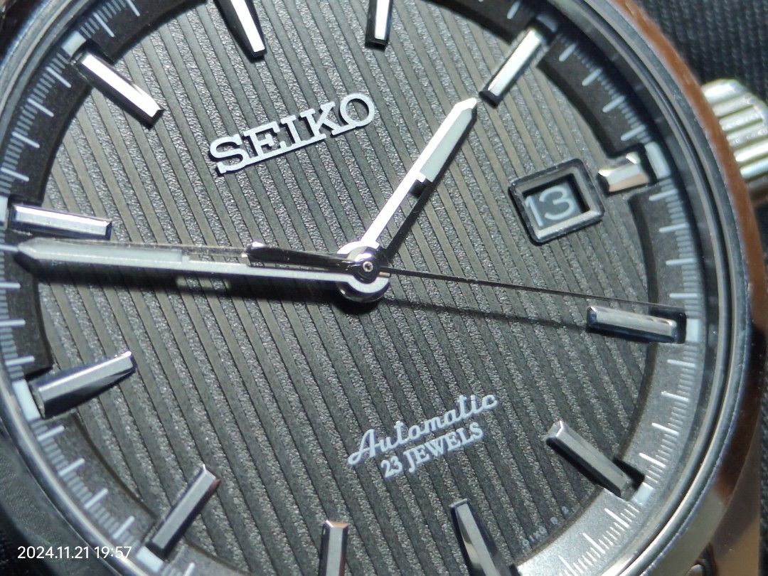 Seiko SARX015 Obsidian Black Fluted Dial JDM 6R-15 Men's Watch ...