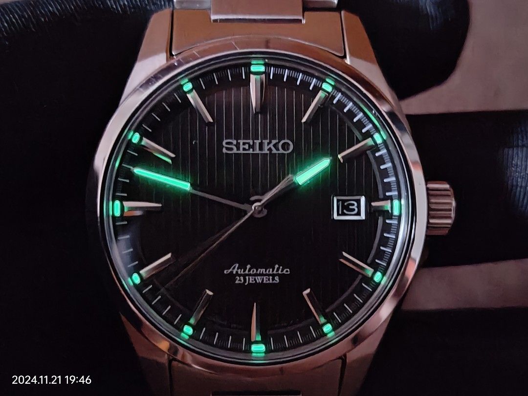 Seiko SARX015 Obsidian Black Fluted Dial JDM 6R-15 Men's Watch ...